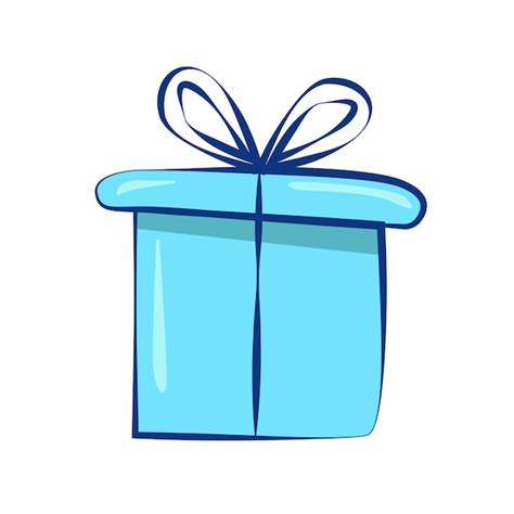 엽서용 활이 있는 낙서 상자에 포장된 선물 상자 프리미엄 벡터