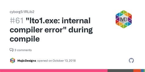 lto1 exe internal compiler error during compile · issue 61 · cyborg5 irlib2 · github
