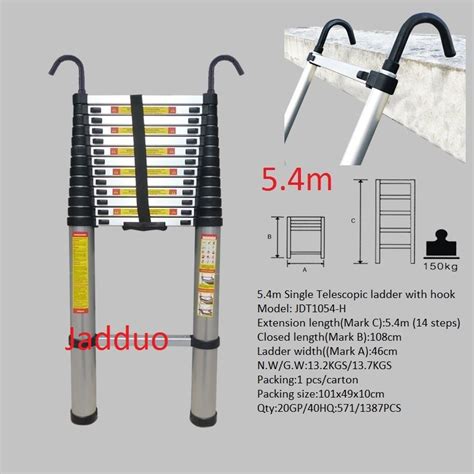 Single Telescopic Ladder With Hookhook Design Multipurpose Convenientbamboo Ladder En131 Single Telescopic Ladder With Hookhook Design Multipurpose Convenientbamboo Ladder En131