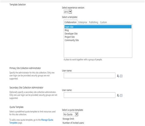 Create A Site Collection In Sharepoint 2013 Central Administration
