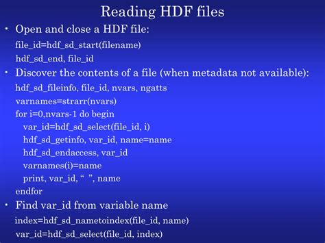 Ppt Input And Output Ii Netcdf And Hdf Files Powerpoint Presentation