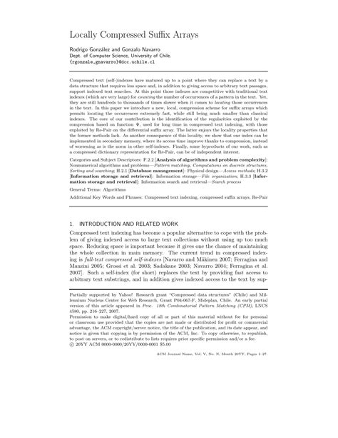 Pdf Locally Compressed Suffix Arrays