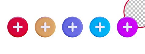 Premium Psd 3d Rendering Plus Sign Cross Symbol Icon Circle Button Ellipse Shape Collection