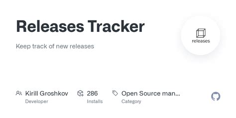 Releases Tracker GitHub Marketplace GitHub
