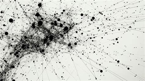 Abstract Network Of Black Dots And Lines Minimalist Connection Design Stock Illustration