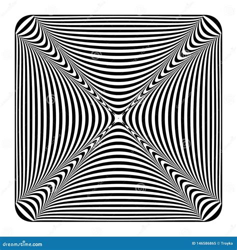 Op Art Geometric Design Element Convex Shape Stock Vector Illustration Of Abstract Tile