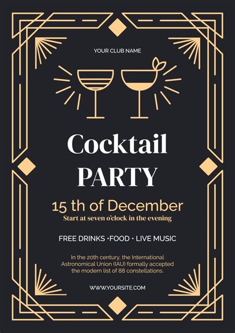 Personalize Online This Ornamental Vintage Cocktail Dinner Party