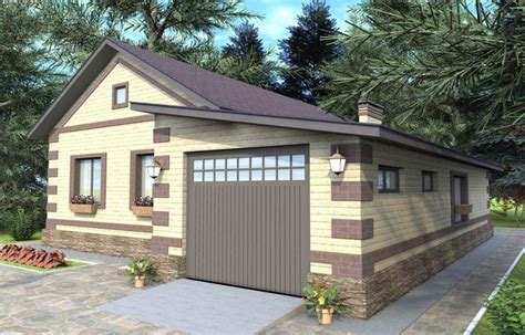 Проект простого бюджетного дома с гаражом Архитектурное бюро Беларх Авторские проекты