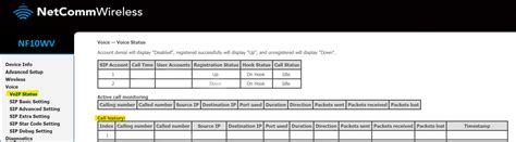 Call History And Anonymous Caller Blocking On Netcomm Nf10wv
