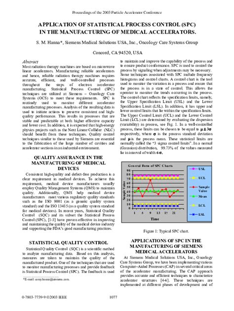 Pdf Application Of Statistical Process Control Spc To The Production System Of An Automotive