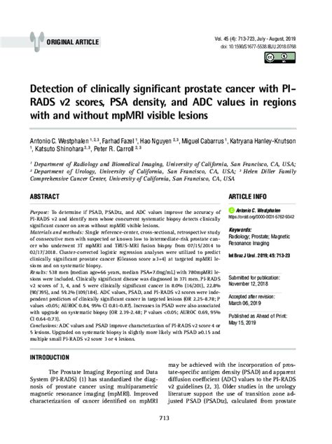 Pdf Detection Of Clinically Significant Prostate Cancer Using Magnetic Resonance Imaging