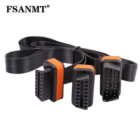 Obd 2 1 수 스플리터 2 암 연장 케이블 울트라 플랫 로우 프로파일 자동차 진단 연장 코드 어댑터 16 핀 커넥터 Aliexpress