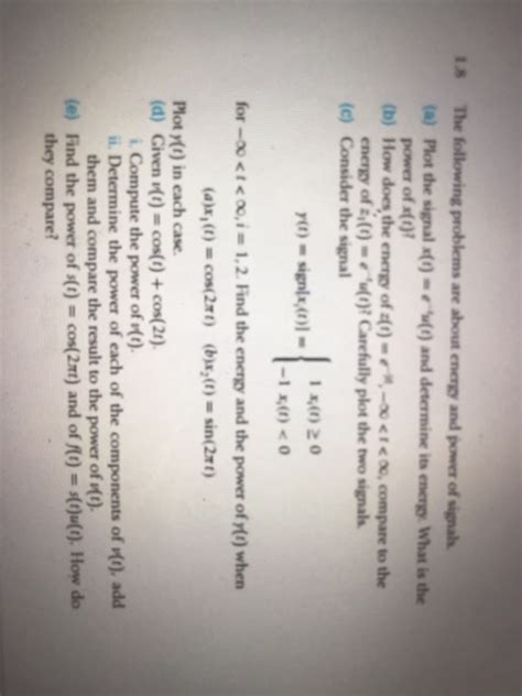 Solved 18 The A Plot The Signal Xt And Determine Its