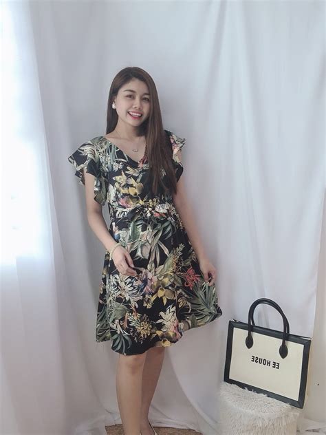 高品印花气质连身裙（e1508 B9 Ee House Fashion