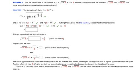 Solved Example 1 Find The Linearization Of The Function F X