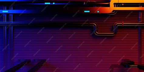 미래 사이버 펑크 도시 게임 벽지 공상 과학 배경의 3d 그림 렌더링 E스포츠 게이머 대 네온 광선 대 플레이어 도전의 배너