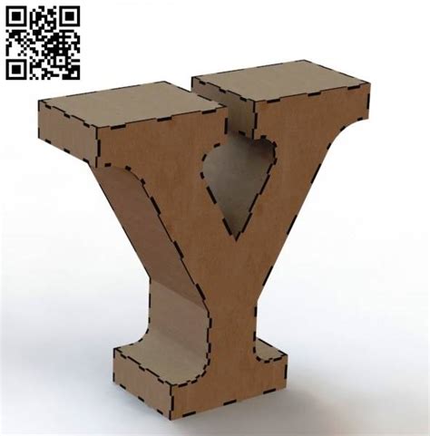 3d letter y file cdr and dxf free vector download for laser cut