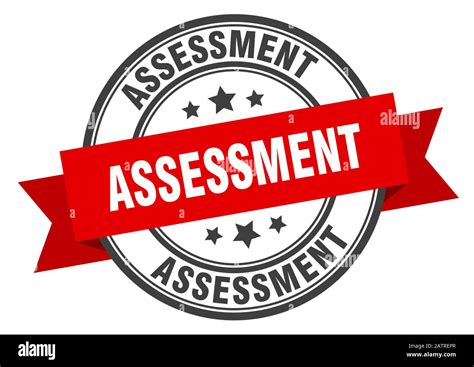 Assessment Label Assessmentround Band Sign Assessment Stamp Stock