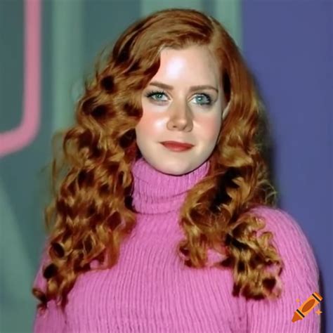 Young Amy Adams With Long Curly Messy Tall Hairdo Shes Wearing A