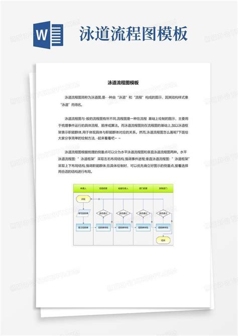泳道流程图Word模板下载 编号qxpmewbb 熊猫办公