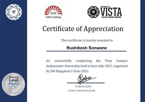 Rushikesh Sonwane On Linkedin Internship Diamondlevel 11th