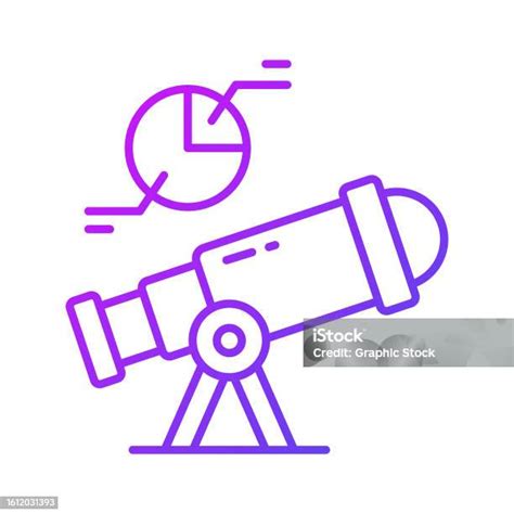 Telescope With Pie Diagram Showing Predictive Analysis Concept Vector向量圖形及更多信息圖形圖片 Istock