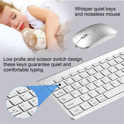 Urbanx Wireless Bluetooth Keyboard And Mouse Combo Rechargeable Ergonomic White