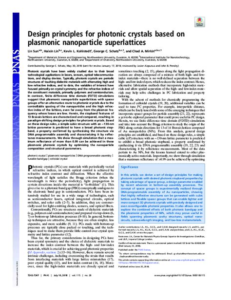Pdf Design Principles For Photonic Crystals Based On Plasmonic