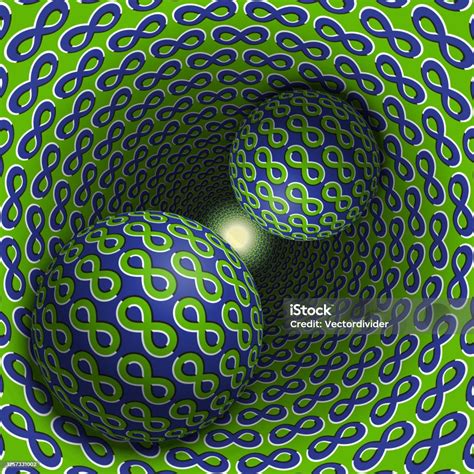 두 개의 공이 구멍에서 움직이고 있습니다 무한기호 패턴의 3d 객체 초현실적 인 스타일의 착시 추상화 구멍에 대한 스톡 벡터 아트 및 기타 이미지 Istock