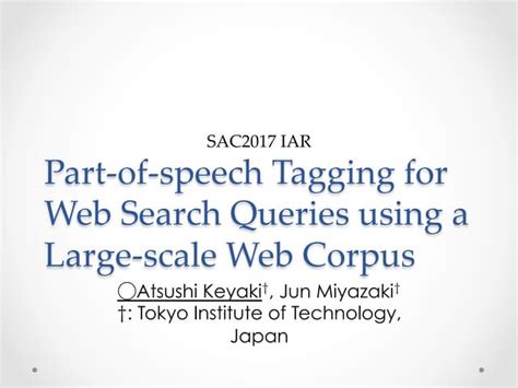 part of speech tagging for web search queries using a large scale web