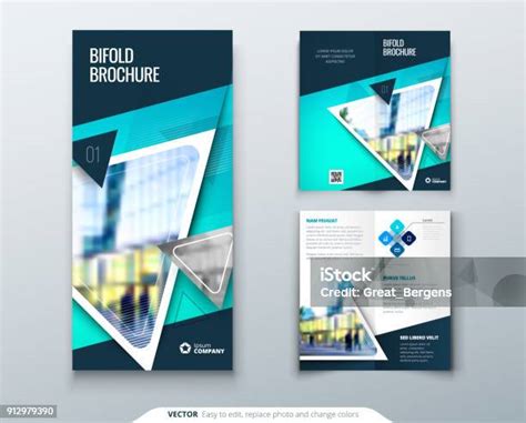 Bifold 브로셔 디자인입니다 양방향 배 전단지 틸 템플릿입니다 현대 삼각형 사진과 추상 배경 레이아웃입니다 창의적인 개념 접힌된 전단 이나 팜플렛 0명에 대한 스톡 벡터