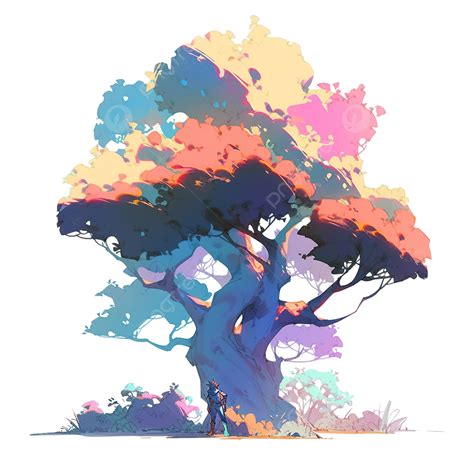 صورة ظلية شجرة الكرتون شجرة خيال أسود Png صورة للتحميل مجانا