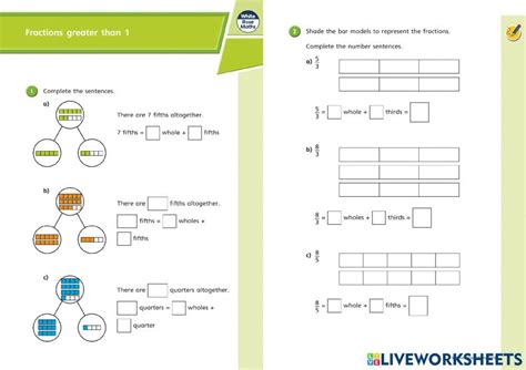Compare And Order Fractions Greater Than Activity For Rd Th Grade Worksheets Library