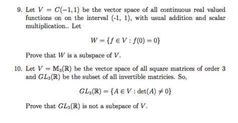 solved 9 let v c 1 1 be the vector space of all
