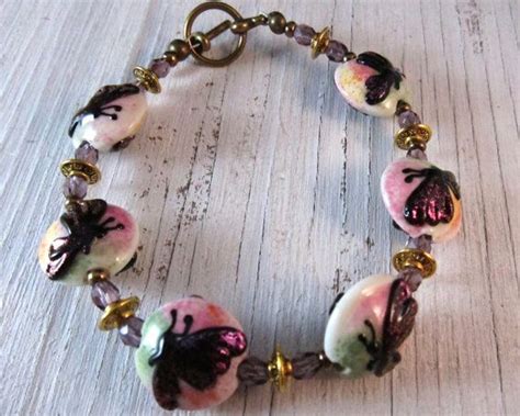 Purple Butterfly Murano Glass Lampwork Necklace