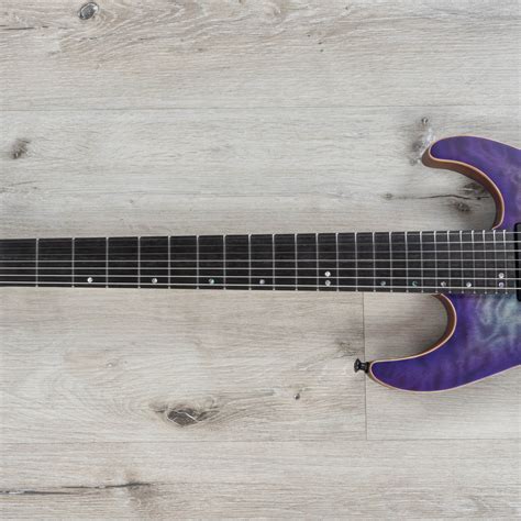 Esp Usa M 7 Baritone 7 String Guitar Ebony Fretboard Purple Haze Burst