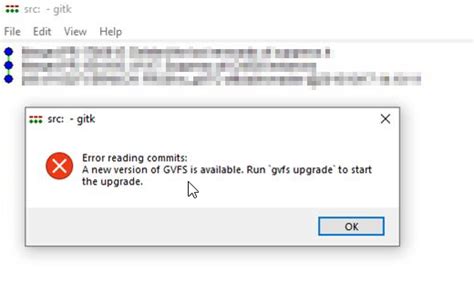 gitk displays upgrade reminder message as an error · issue 444