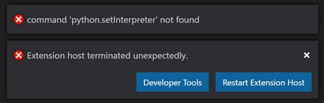 Python Extension Extension Host Terminated Unexpectly Issue Microsoft Vscode Python