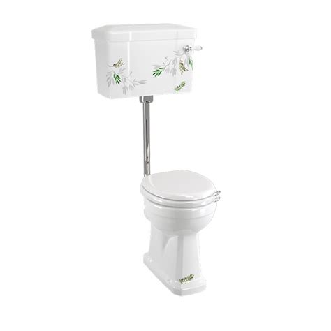 Burlington Floral Standard Low Level WC With Lever Cistern OFB