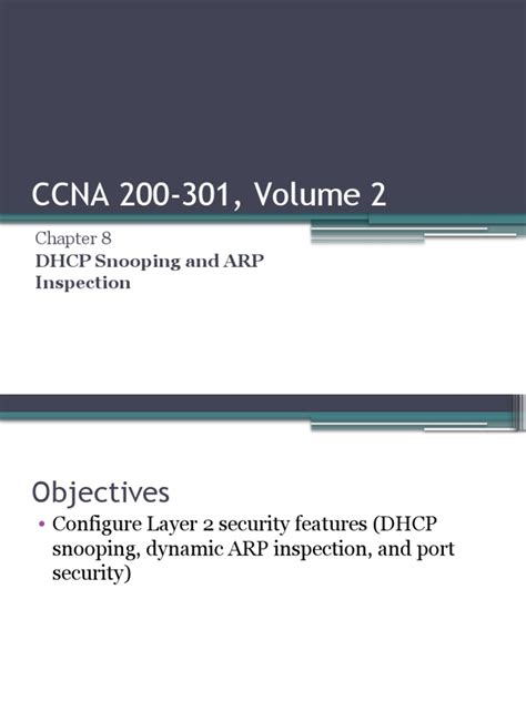 Ccnav2 Chapter 08 Dhcp Snooping And Arp Inspection Pdf