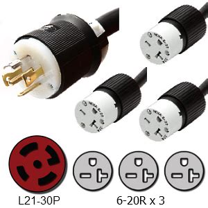 L P To X R Splitter Power Cord A V SJT Jacket PDU Whips