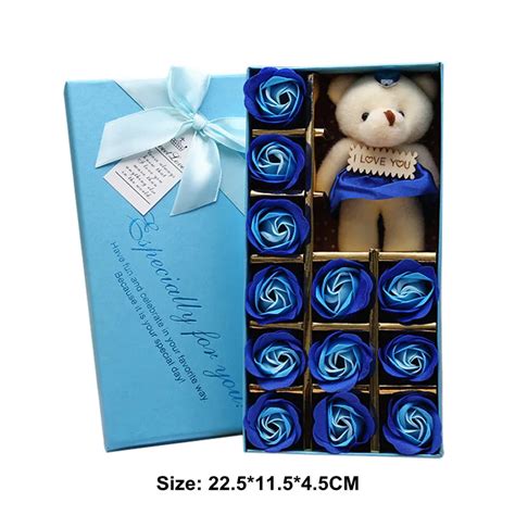 18 шт имитация розы мыло цветок с подарочной коробкой День святого Валентина подарки на свадьбу