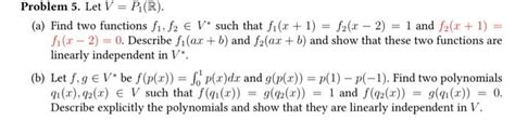 solved problem 5 let v p1 r a find two functions