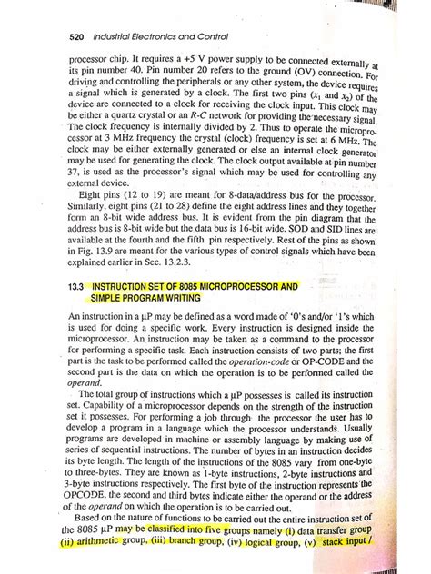 instructions set of microprocessor pdf