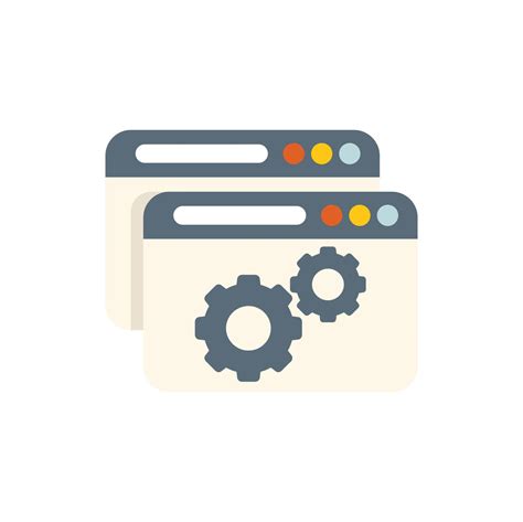 Website Optimization Showing Two Browser Windows With Cogwheels Inside 50716800 Vector Art At