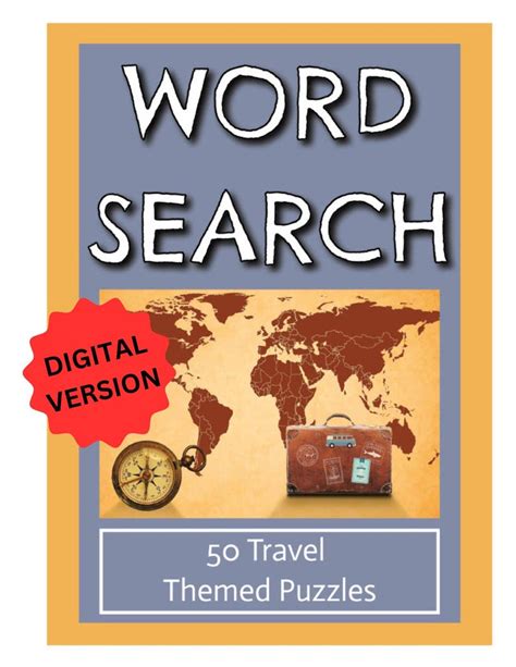 Travel Themed Word Searches Digital Download 50 Printable Pages With