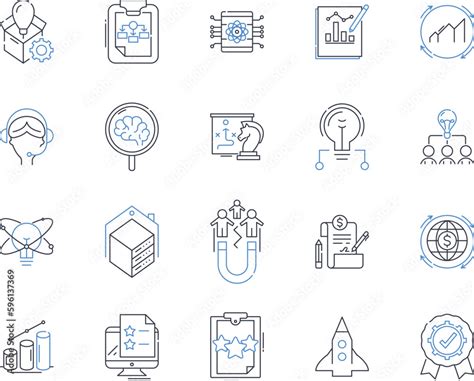 Brand Positioning Line Icons Collection Positioning Differentiation Messaging Strategy