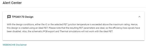 Webench® Toolstps40170 Alert Message Simulation Hardware And System Design Tools Forum