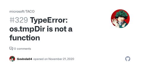 typeerror os tmpdir is not a function · issue 329 · microsoft taco
