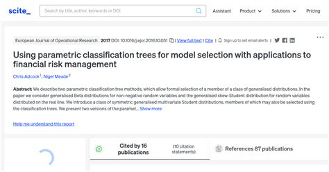 Using Parametric Classification Trees For Model Selection With
